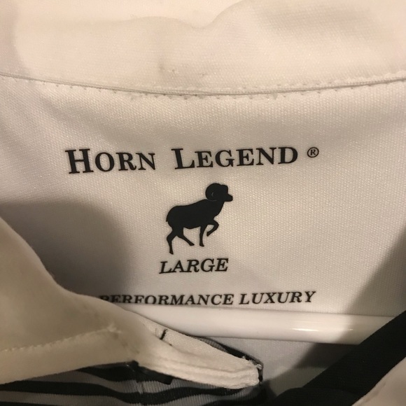 Horn Legend | Shirts | Horn Legend Golf Polo Shirt Mens L White Black ...
